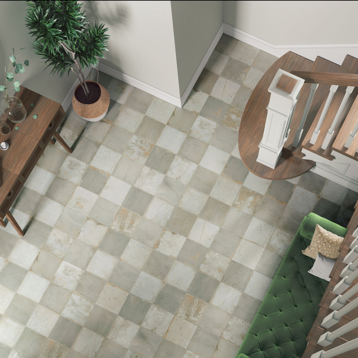 Klinker FS Checkers Silver 45x45 – Kakelgiganten