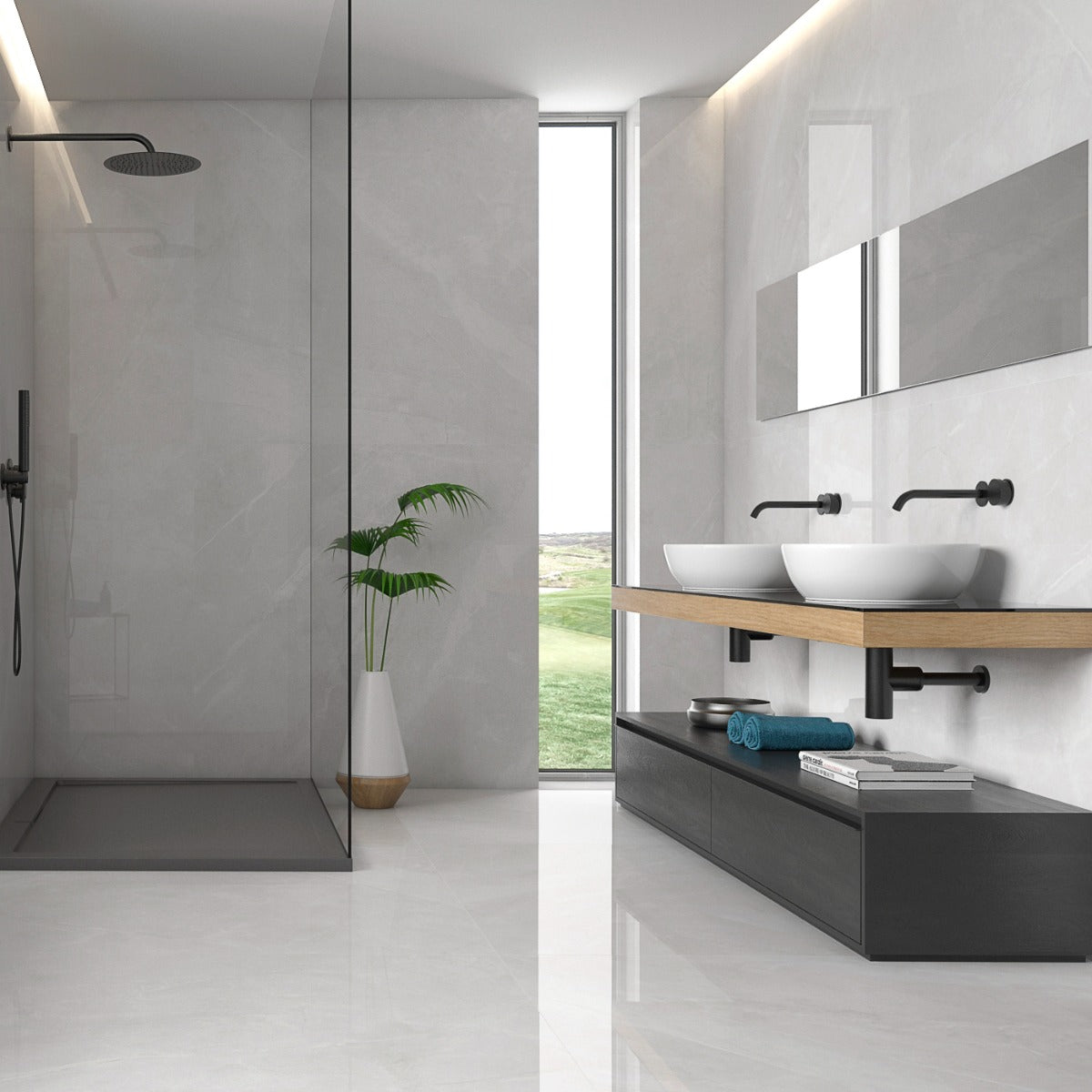 Klinker Magda Blanco Marmor Blank 120x120 – Kakelgiganten