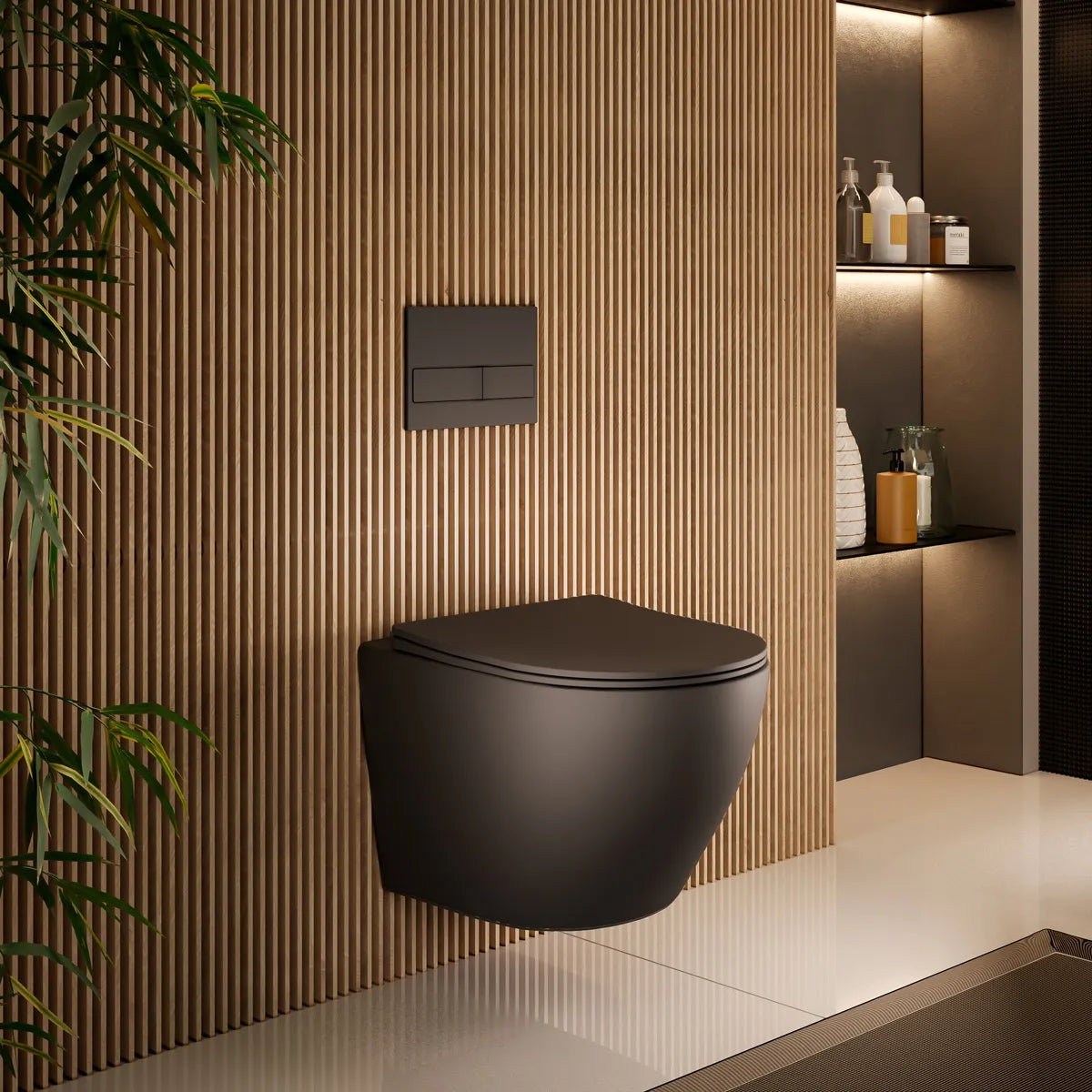 Vägghängd Toalett Tenfors Sanitario Svart Matt – Kakelgiganten